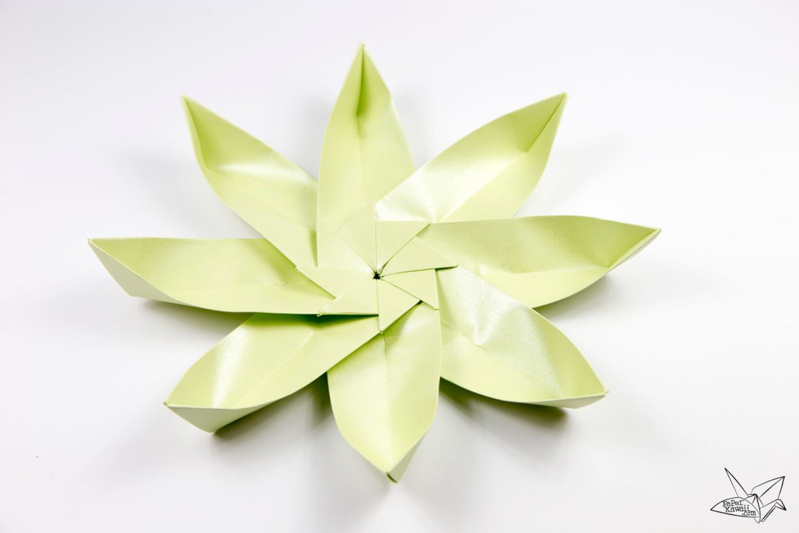 Modular Origami Lotus Flower With 8 Petals - Tutorial - Paper Kawaii