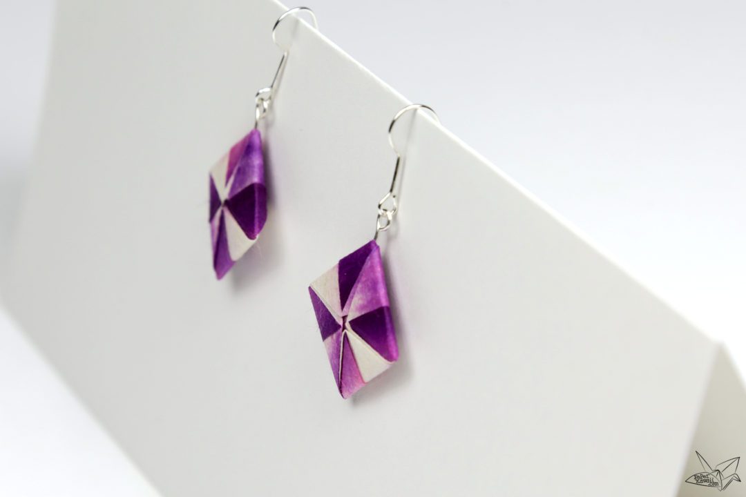 Origami Earrings Tutorial - Pinwheel Squares - Paper Kawaii